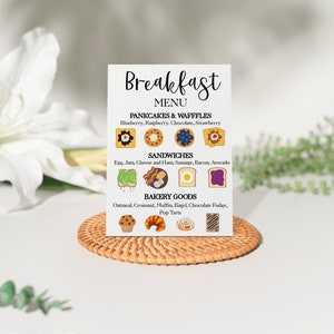 Breakfast Menu Sign Template, Create Your Own Breakfast Menu, Wedding ...