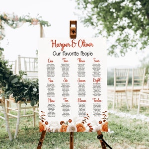 Rustic Autumn Seating Chart Template Download, Fall Floral Wedding ...