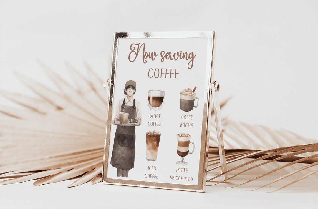 Coffee Menu Sign Template, Printable Coffee Drink Menu, Editable Coffee ...