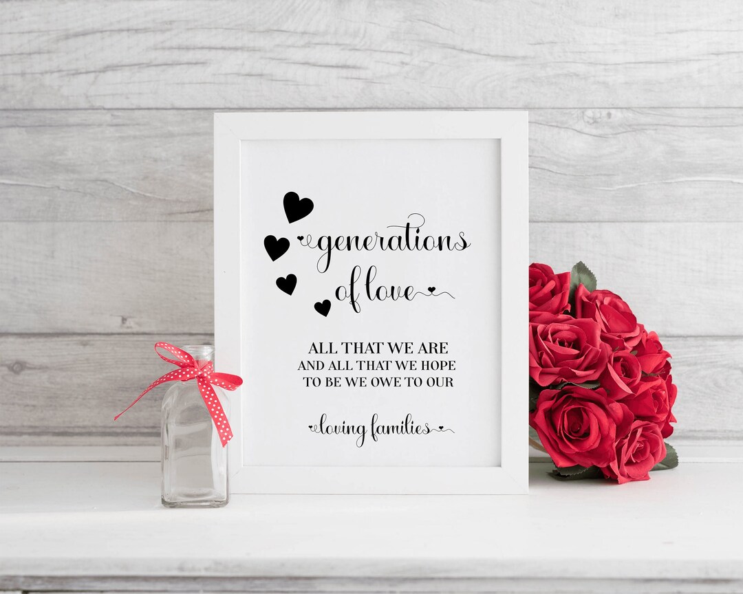 Generations of Love Sign Printable Modern DIY Minimalist - Etsy