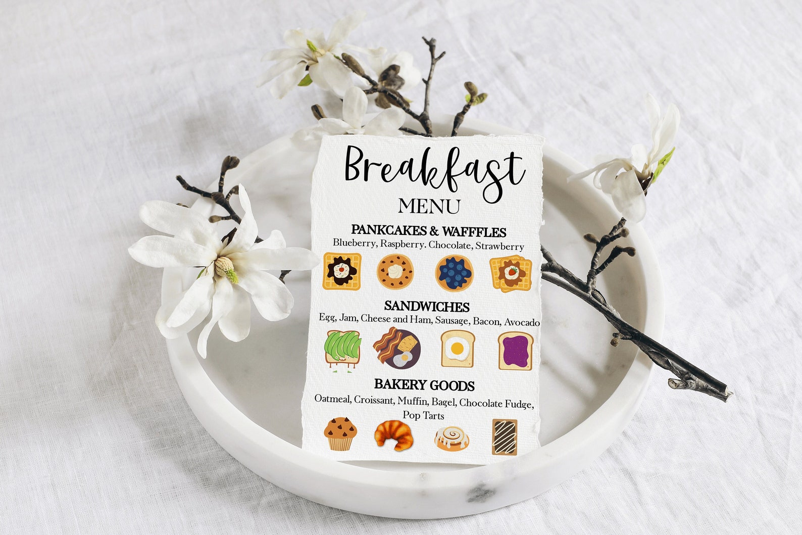 Breakfast Menu Sign Template, Create Your Own Breakfast Menu, Wedding ...