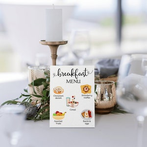 Breakfast Menu Bar Sign Template, Wedding Breakfast Bar Sign, Breakfast ...