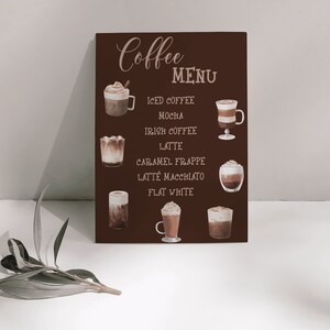 Coffee Menu Sign Template, Printable Coffee Drink Menu, Editable Coffee ...