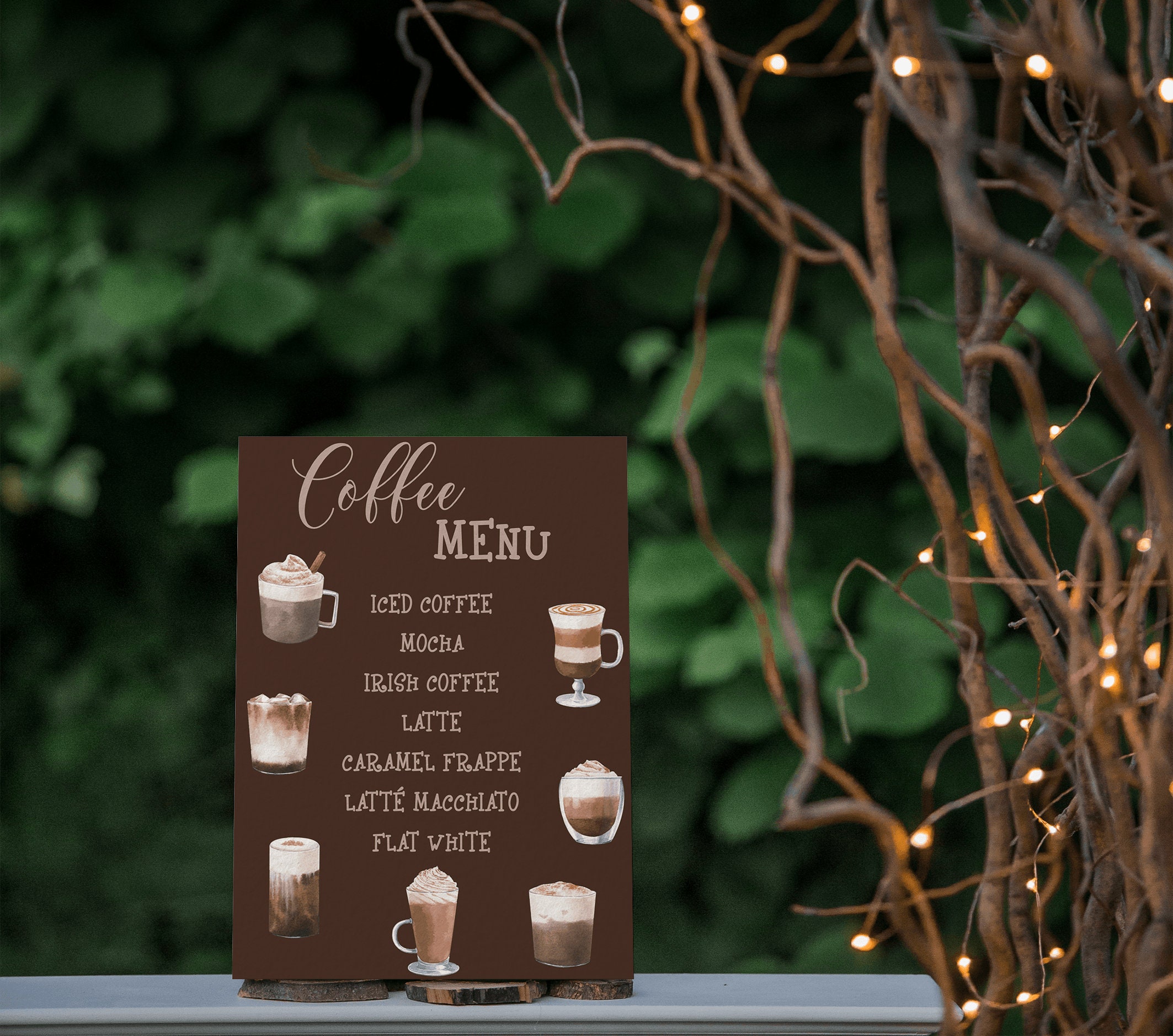 Coffee Menu Sign Template, Printable Coffee Drink Menu, Editable Coffee ...