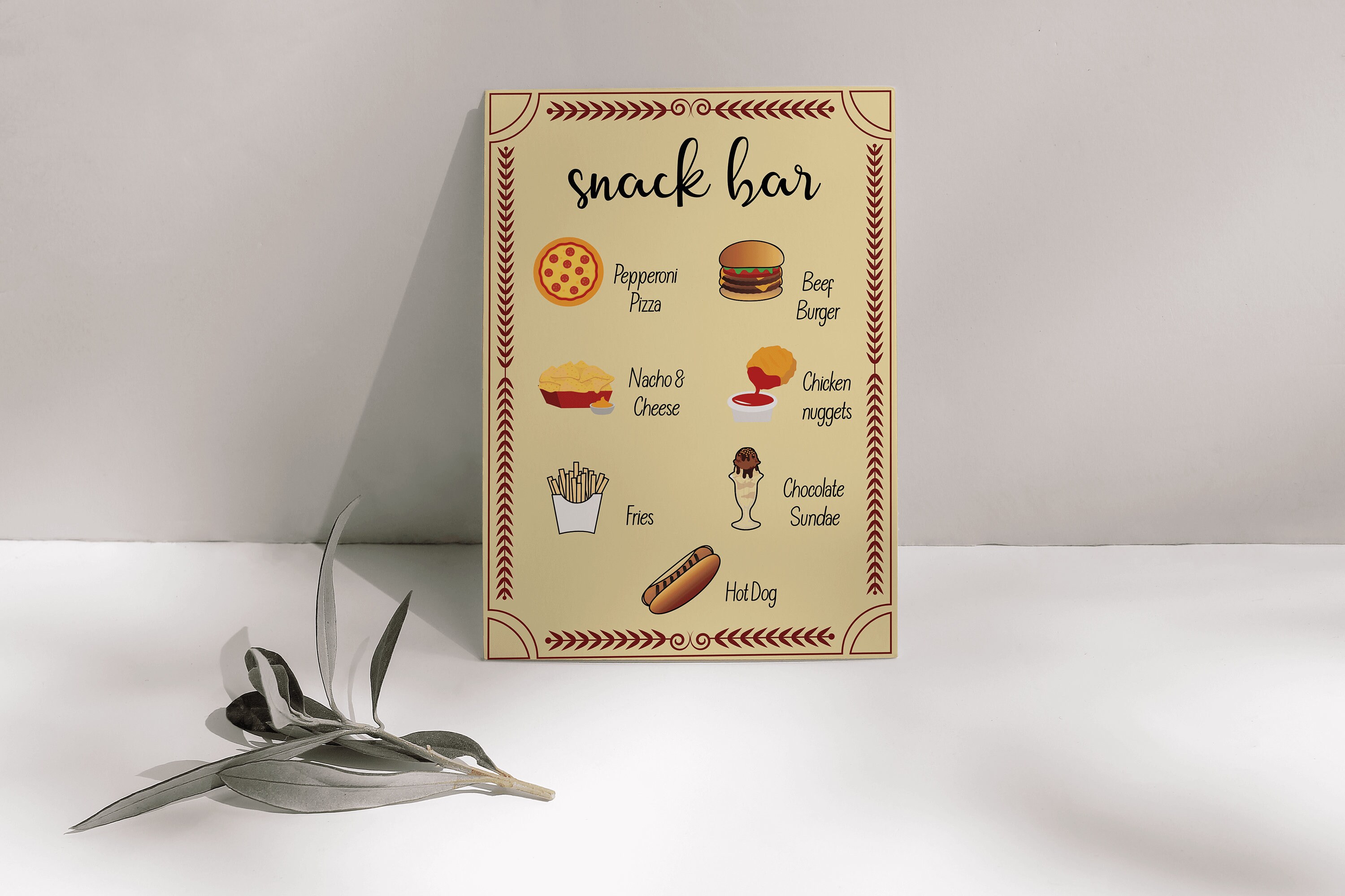 DIY Snack Menu Template, Editable Fast Food Menu, Wedding Snack Bar ...