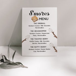 Editable S'mores Menu Sign Template. S'mores Station Sign, Smore ...
