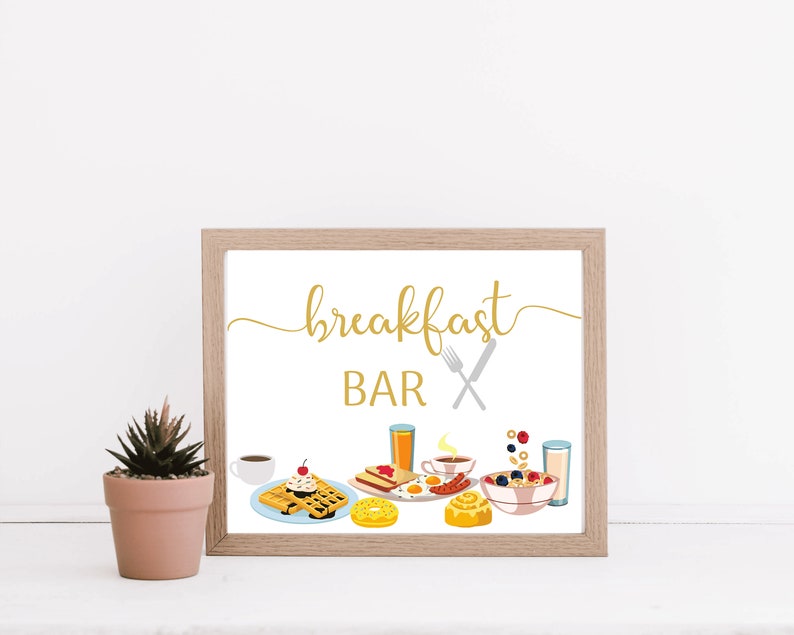 Breakfast Bar Sign Template, Customize Your Breakfast Sign, Wedding ...