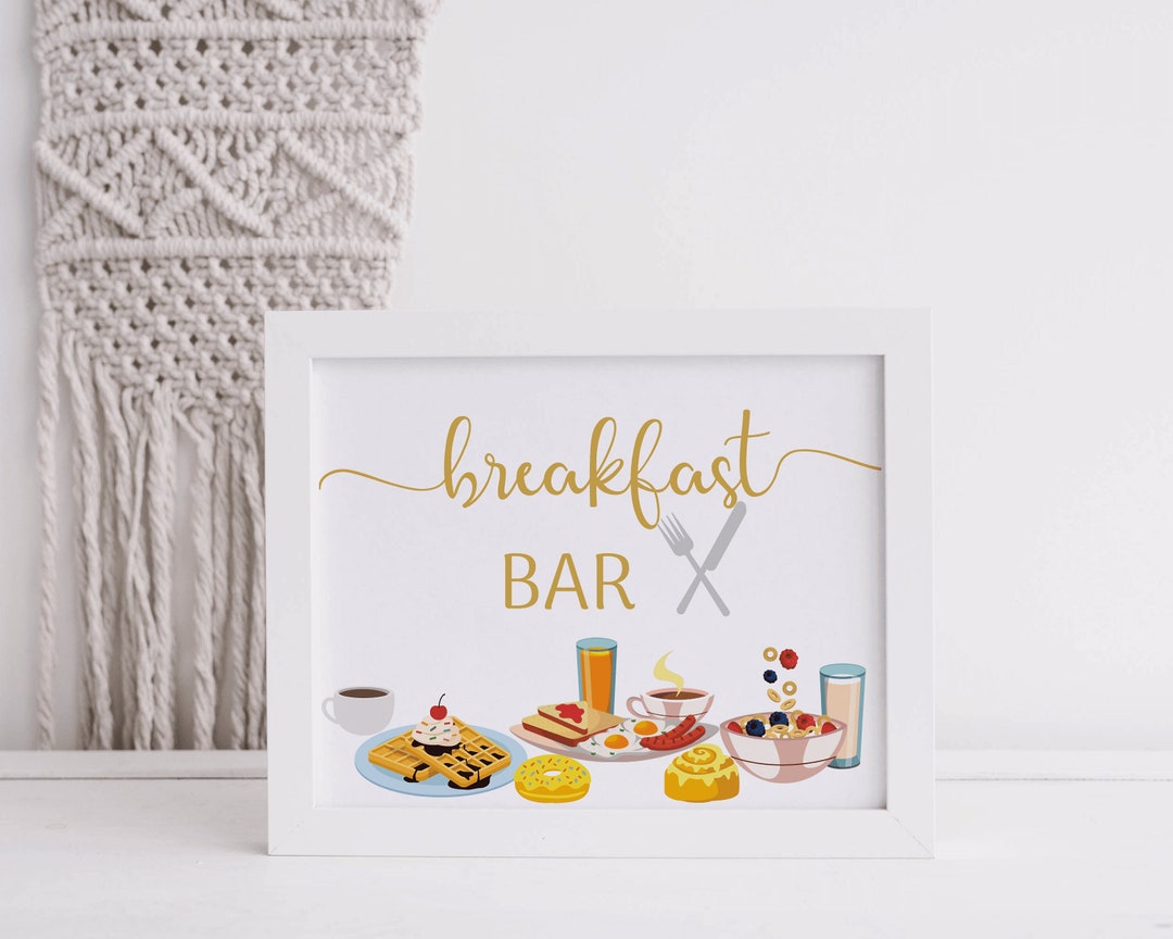 Breakfast Bar Sign Template, Customize Your Breakfast Sign, Wedding ...
