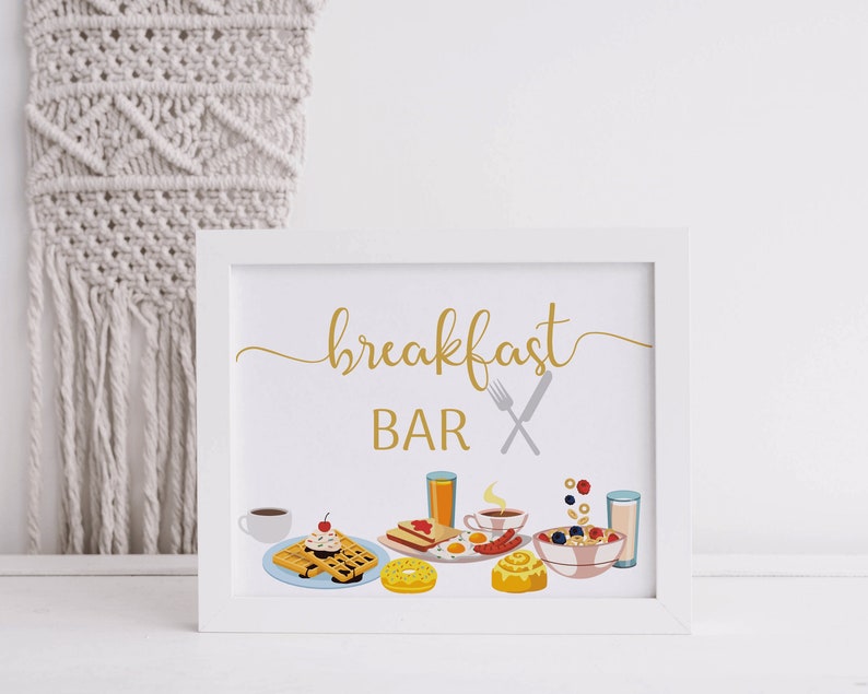 Breakfast Bar Sign Template, Customize Your Breakfast Sign, Wedding ...