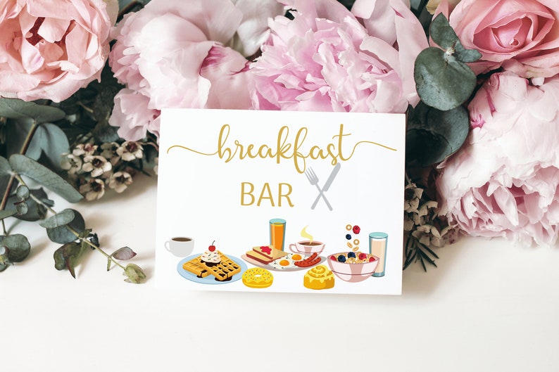 Breakfast Bar Sign Template, Customize Your Breakfast Sign, Wedding ...