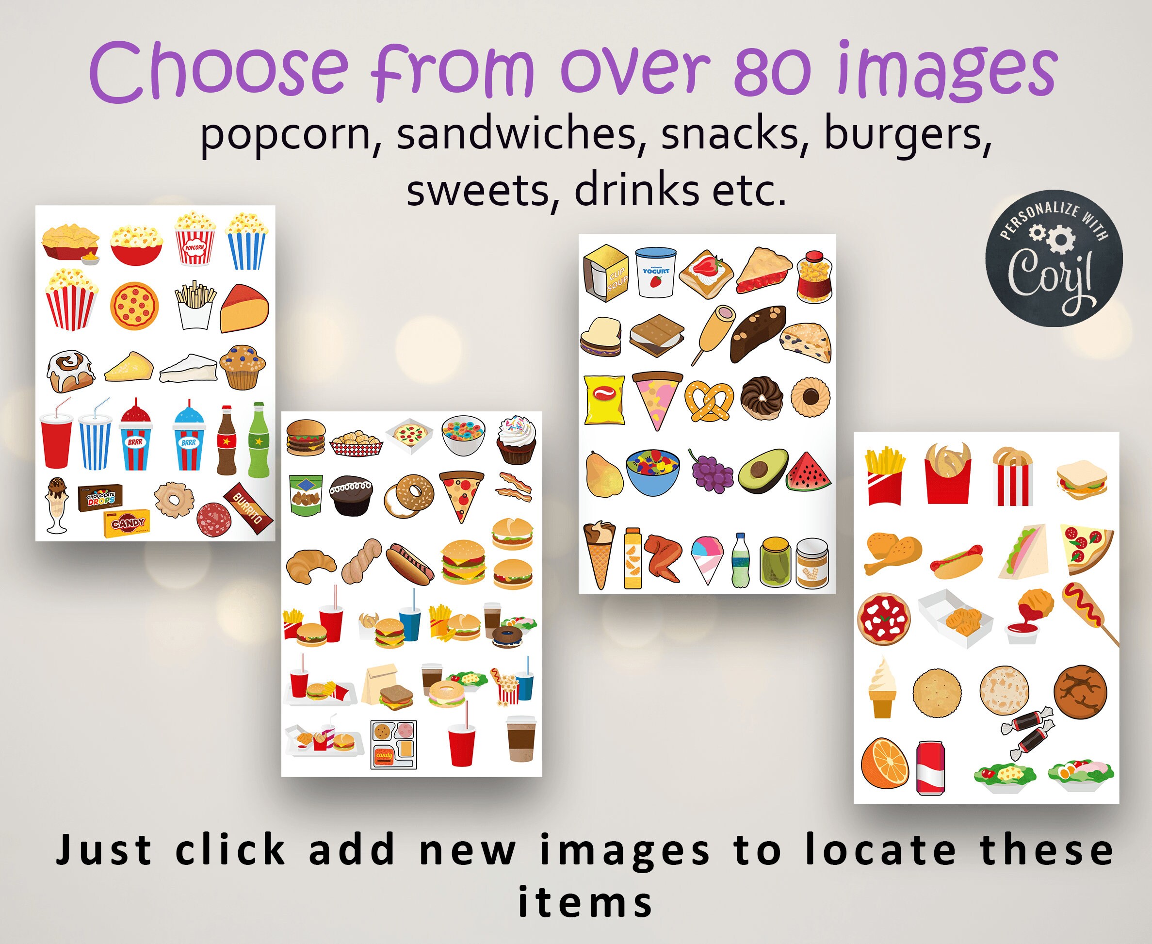 Printable Snack Menu Sign, Minimalistic Snack Bar, Wedding Snack Bar ...