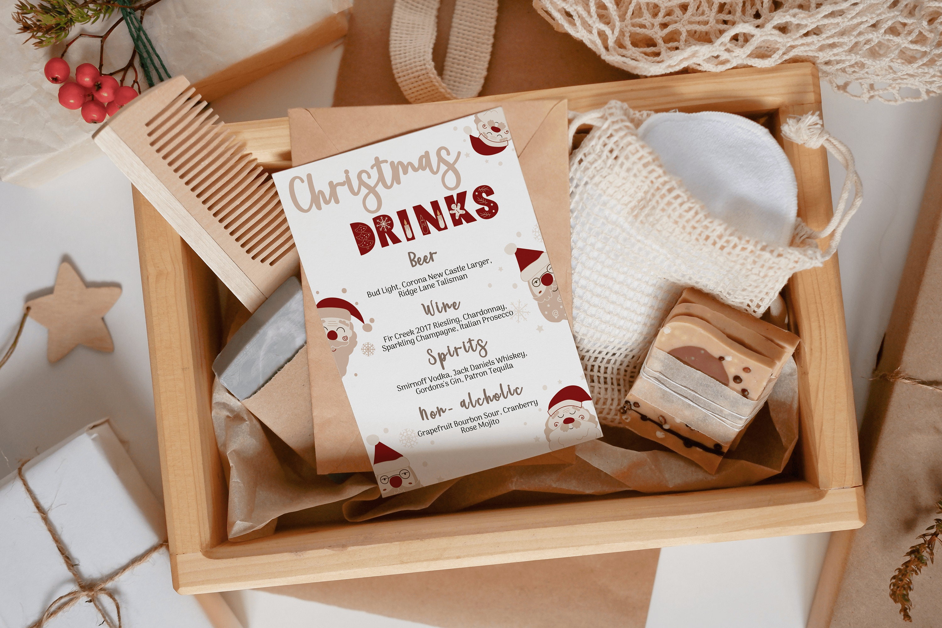 Christmas Drink Menu, Holiday Party Drink Menu, Printable Xmas Bar Sign ...