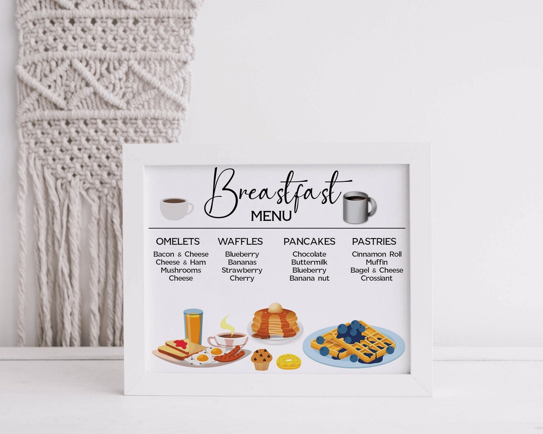 Breakfast Bar Menu Template, Customize Your Breakfast Sign, Wedding ...