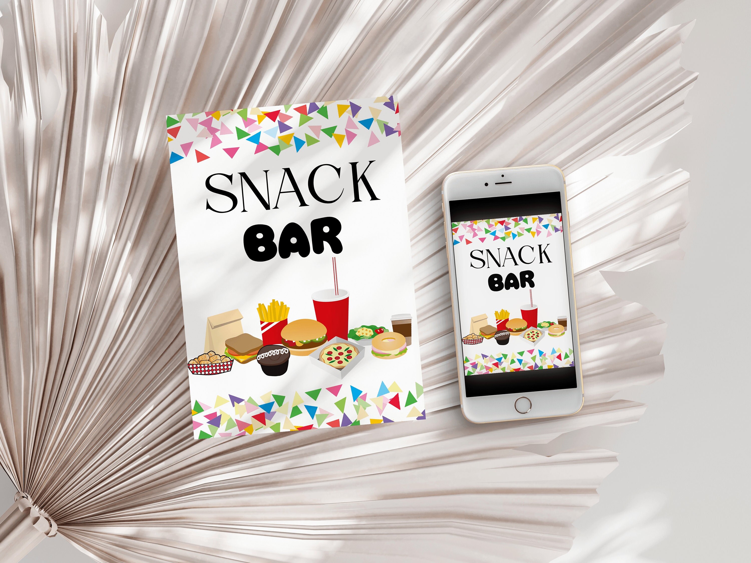 Party Snack Bar Sign, Editable Snack Menu, Sweets Table Sign, DIY Food ...