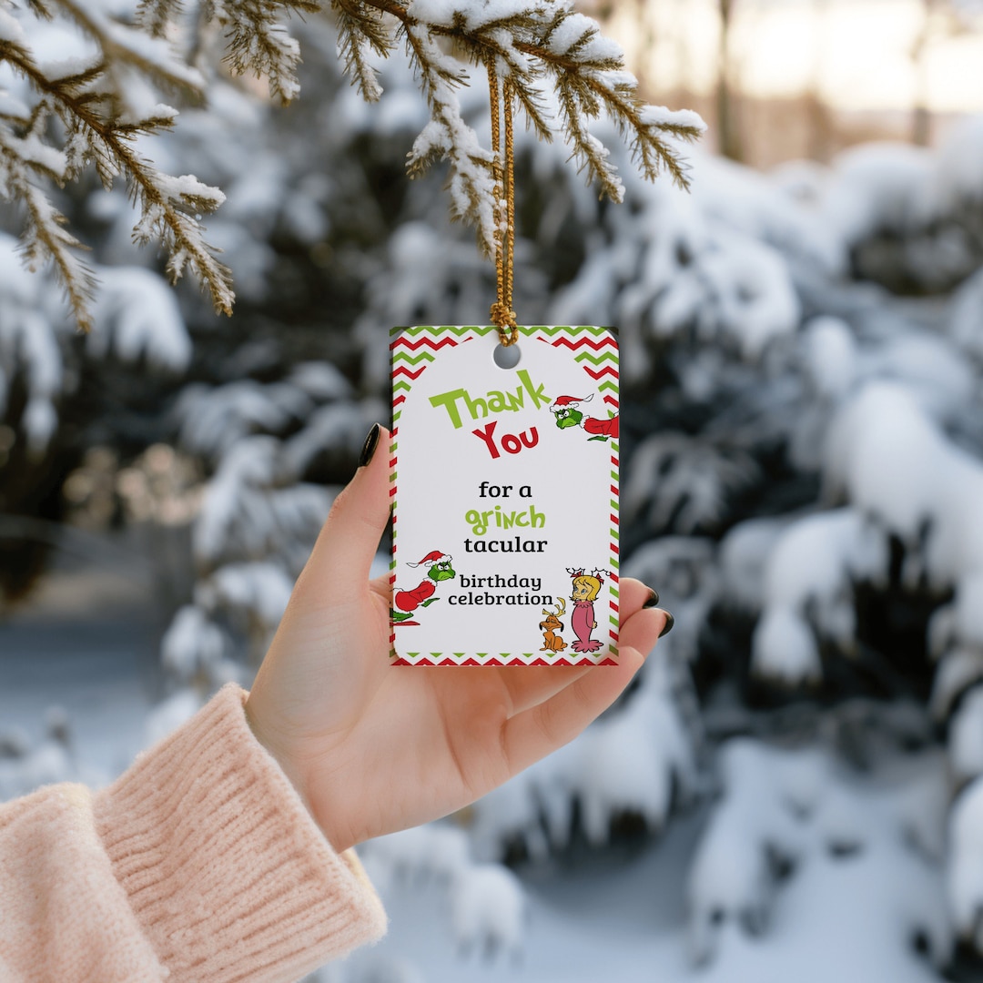 Grinch Thank Who Thank You Tag Christmas Party Favour Tag - Etsy