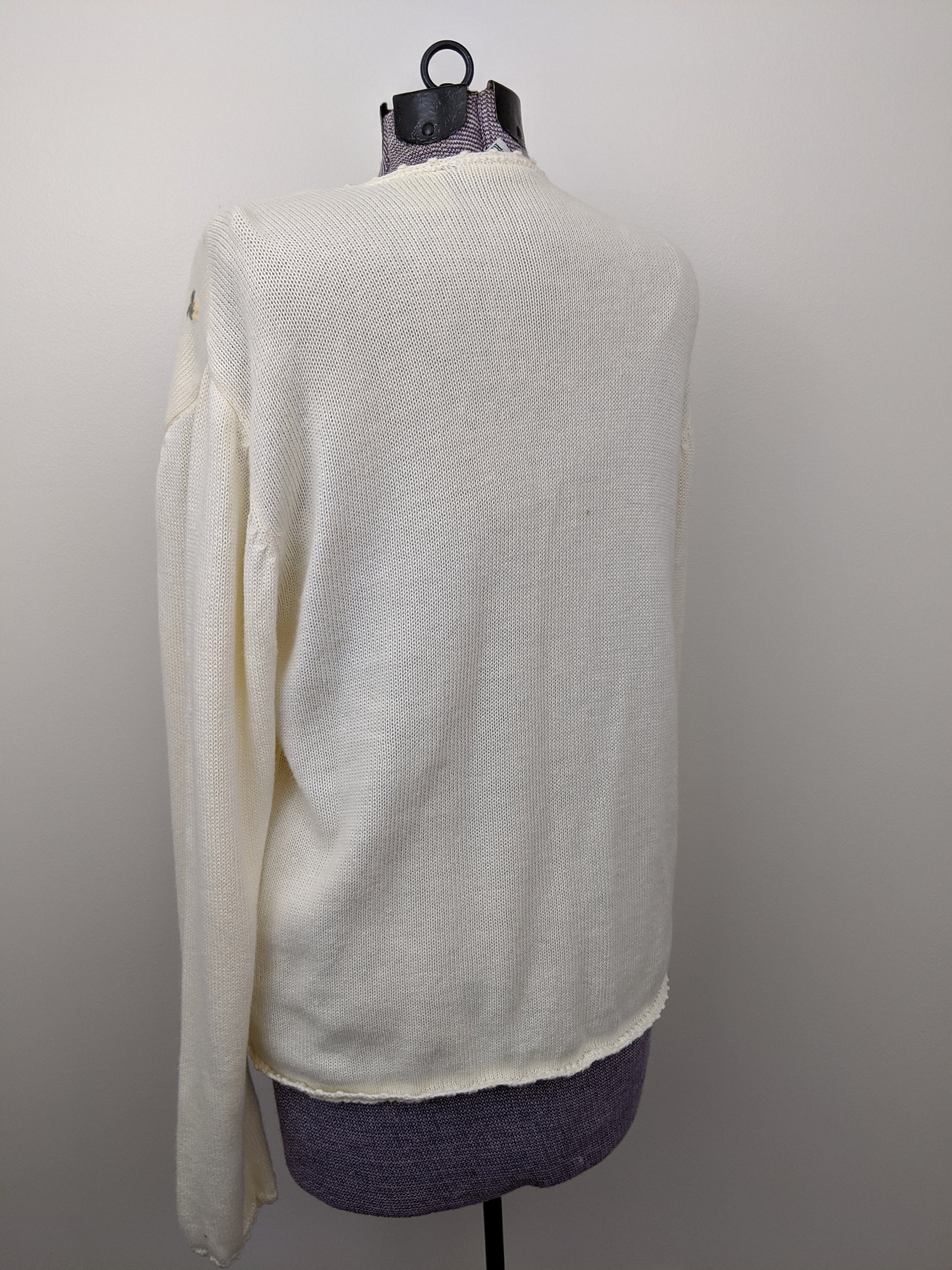 Vintage 1970s, Northern Reflections, Creamy White Knit Cardigan With ...