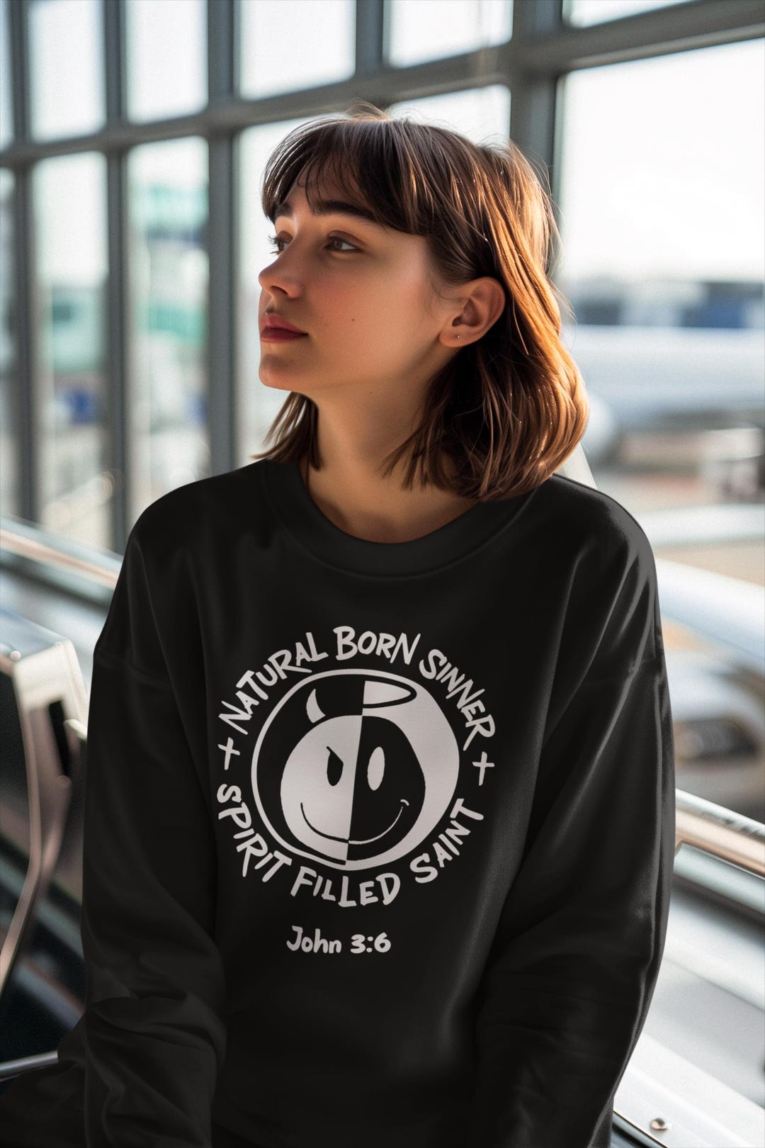 Natural Born Sinner Spirit Filled Saint Crewneck Sweatshirt - Etsy