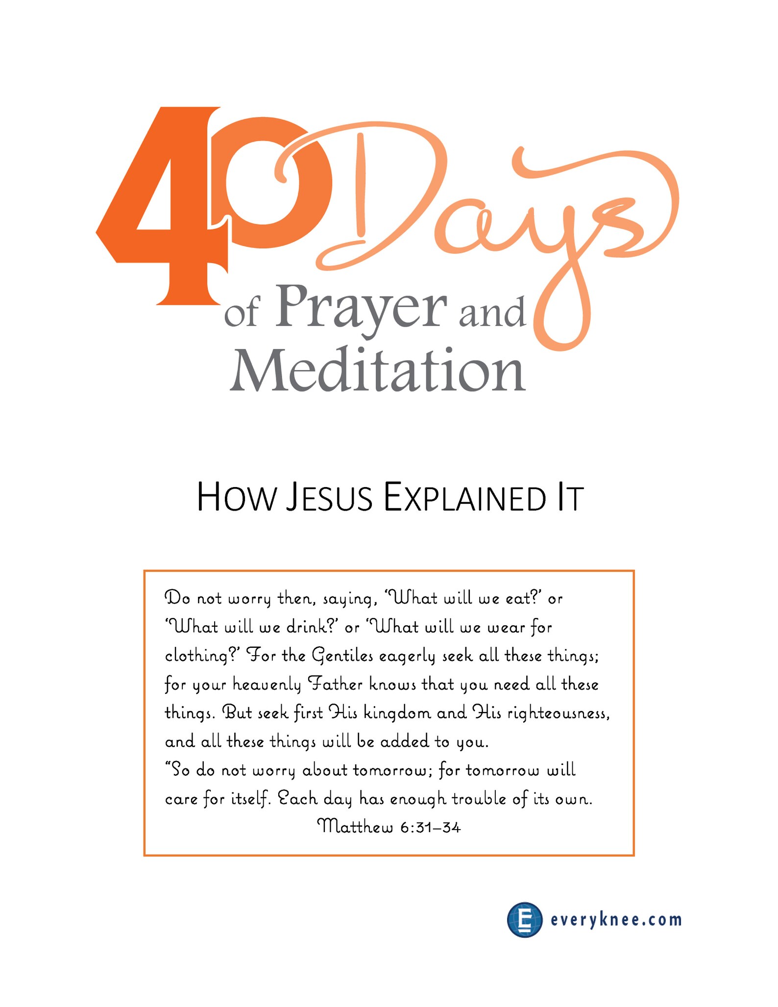 40 Days of Prayer and Meditation: How Jesus Explained It - Spiritual ...