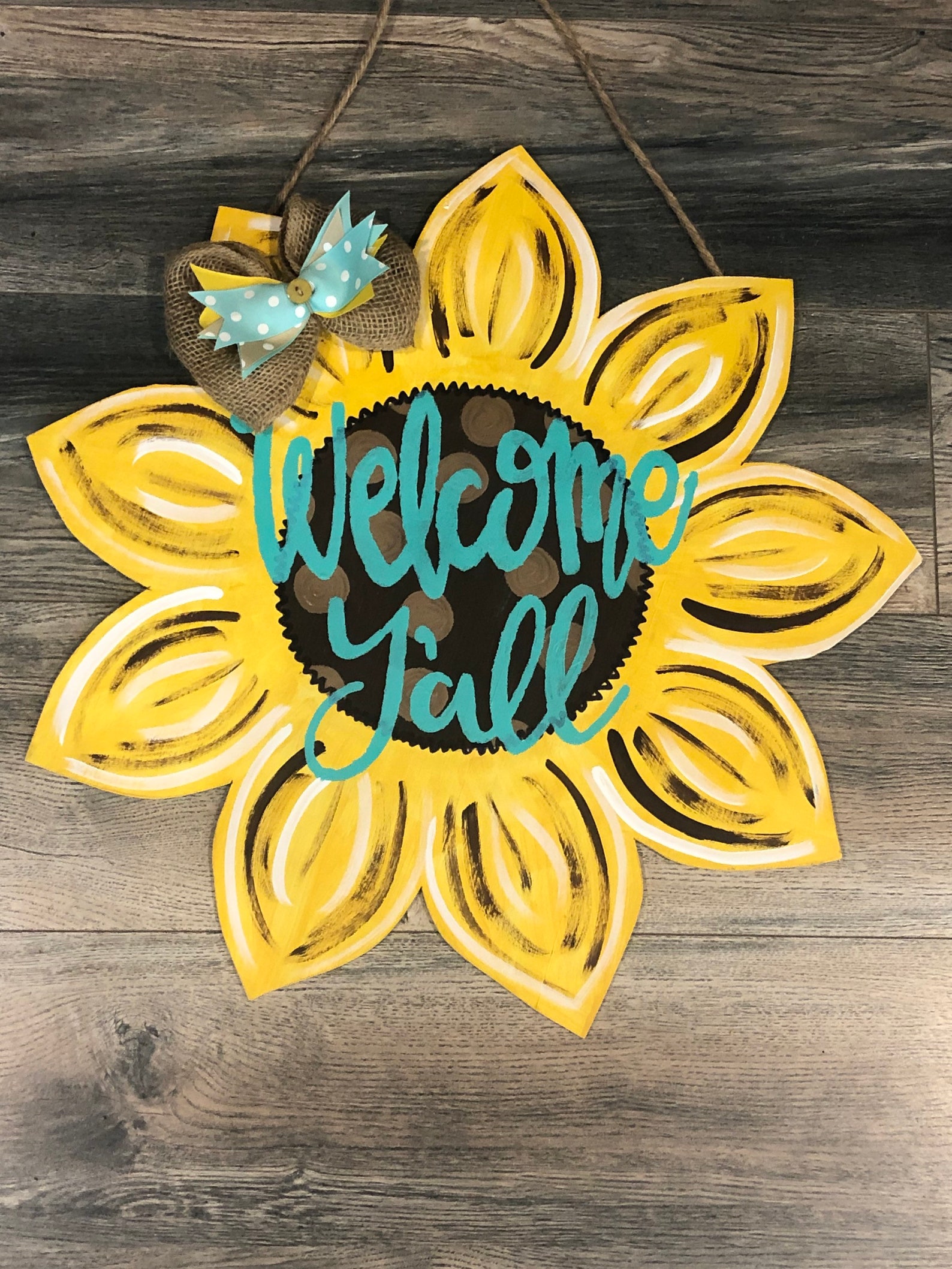 Sunflower Door Hanger Sunflower Welcome Sign Door Decor - Etsy