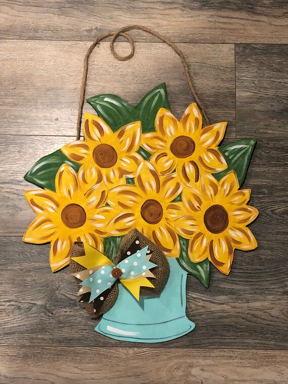 Spring Sunflower Door Hanger Spring Door Sign Door Decor | Etsy
