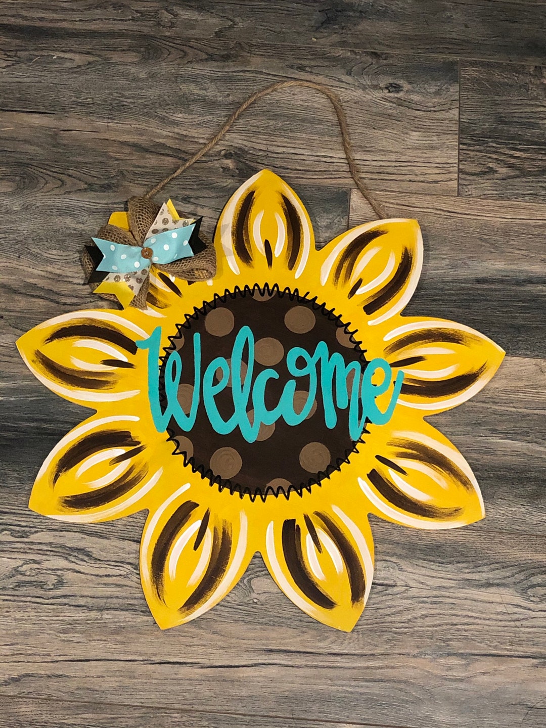 Sunflower Door Hanger, Sunflower, Welcome Sign, Door Decor, Wooden Door ...