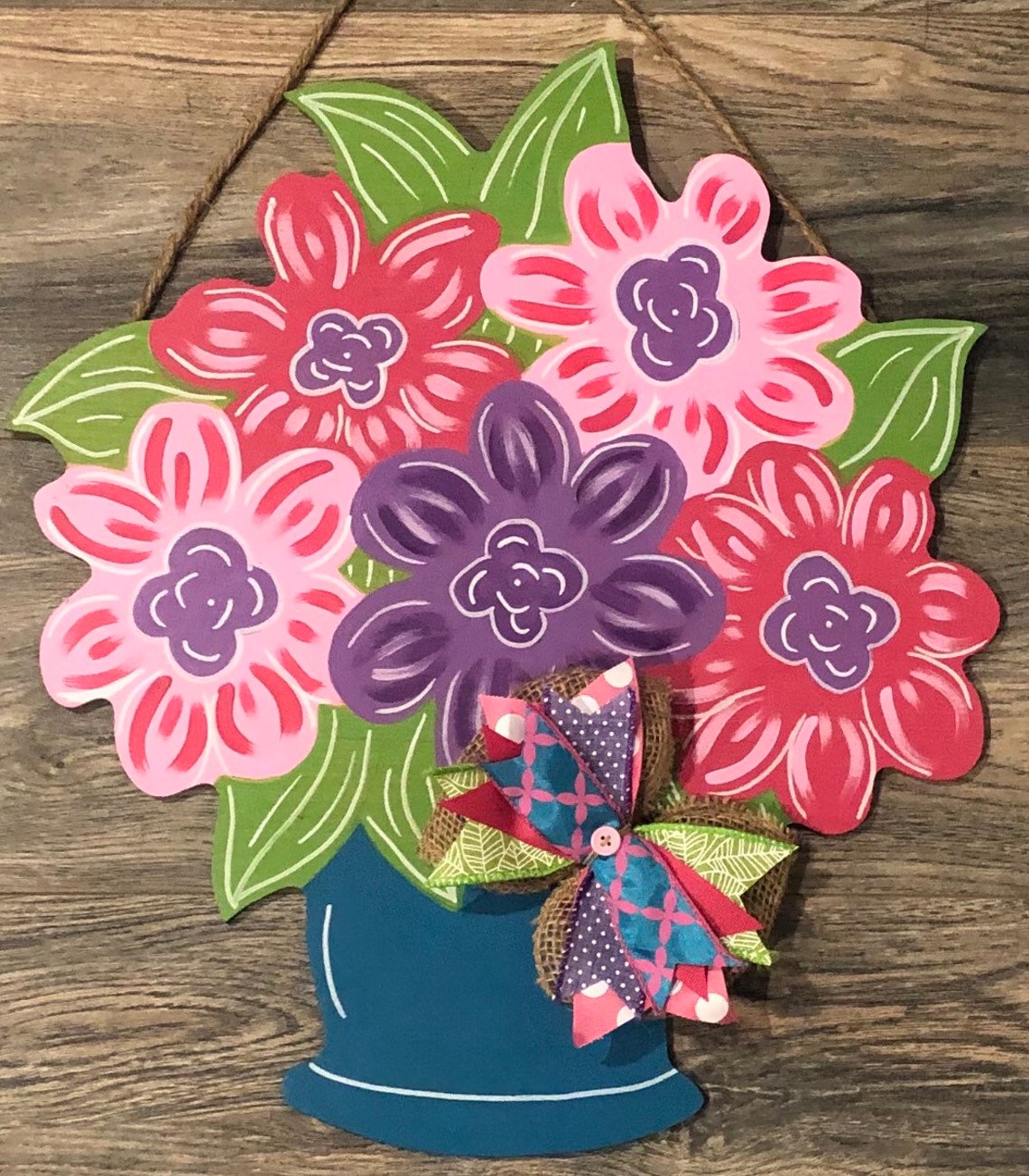 Spring/summer Flowers Door Hanger Spring Door Sign Door - Etsy
