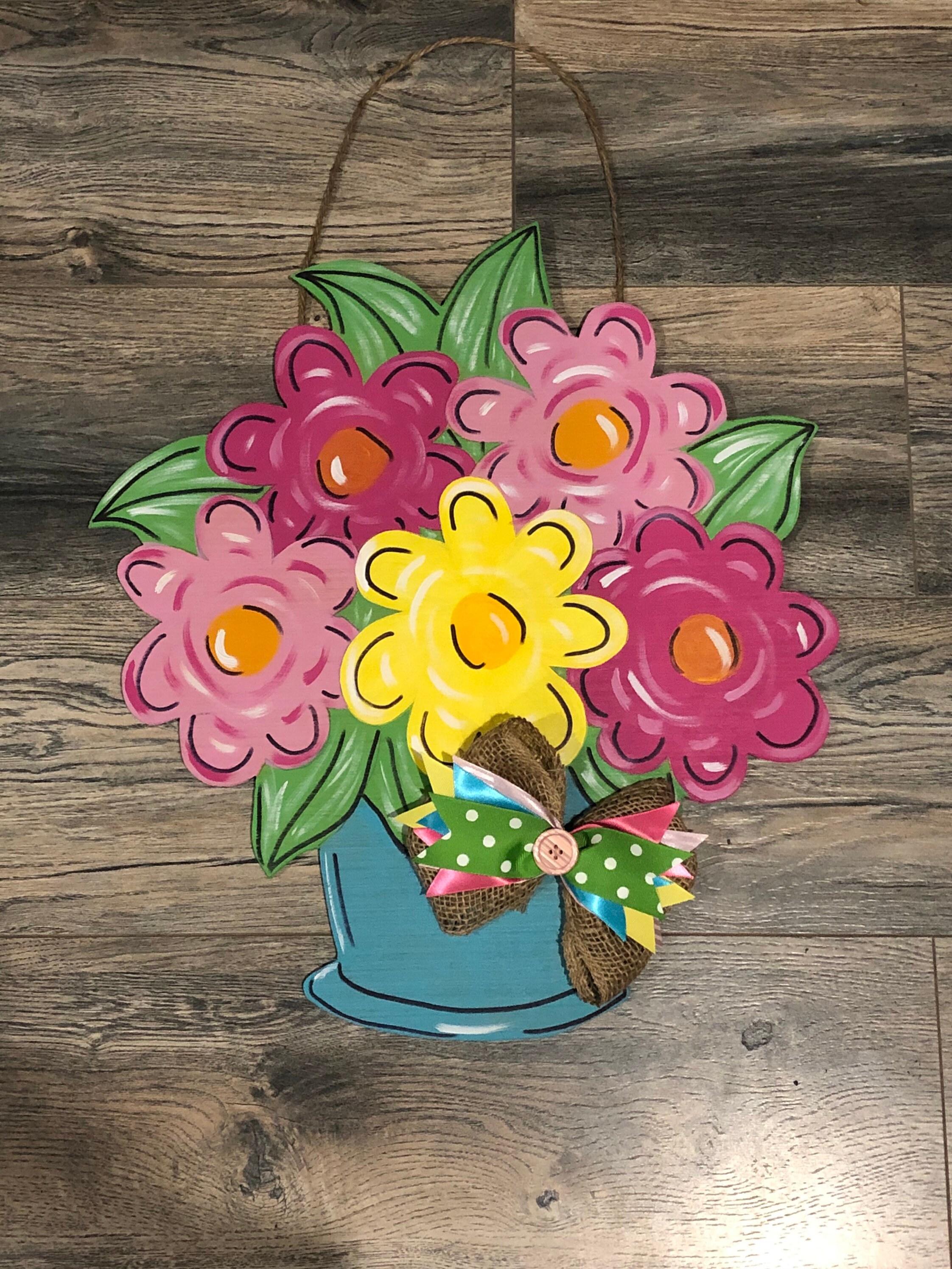 Spring Flowers Door Hanger Spring Door Sign Door Decor - Etsy