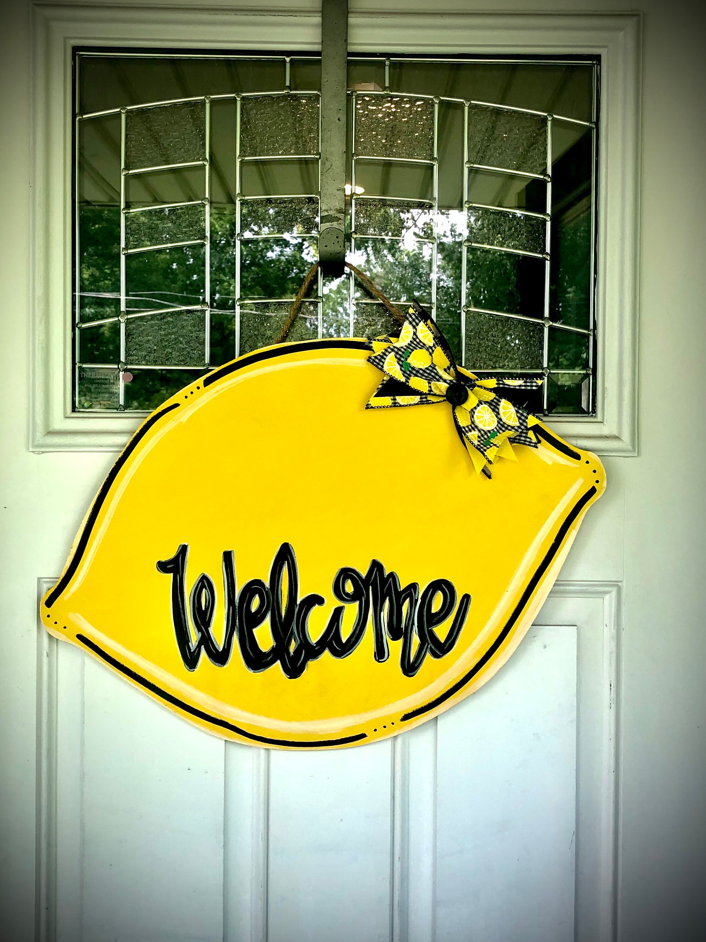 Lemon Door Hanger Lemon Welcome Sign Door Decor Wooden | Etsy