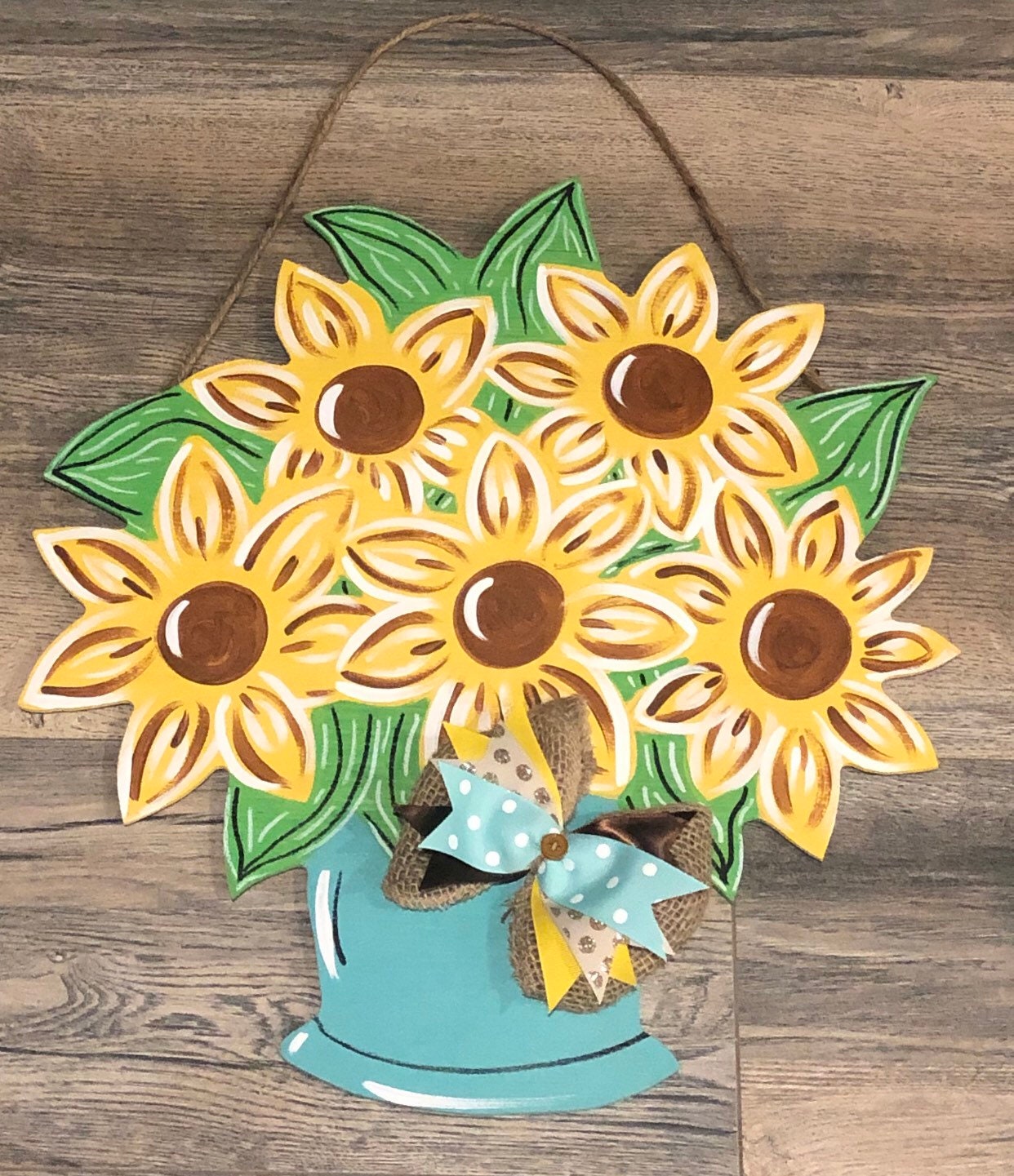 Spring Sunflower Door Hanger Spring Door Sign Door Decor - Etsy