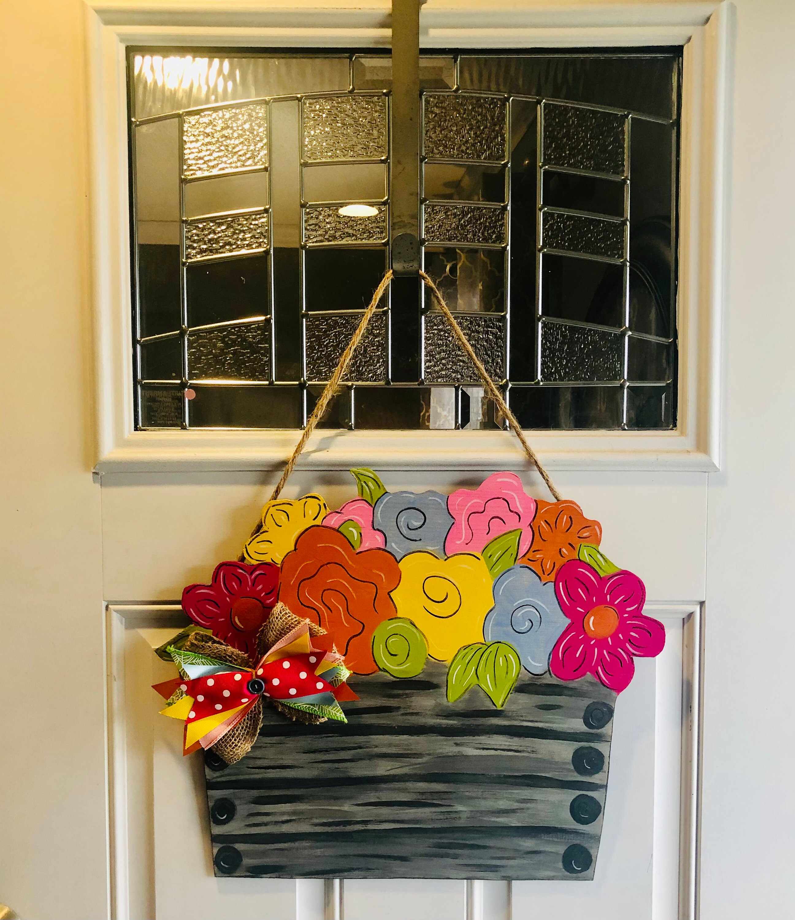 Farmhouse Spring Flowers Door Hanger Spring Door Sign Door - Etsy