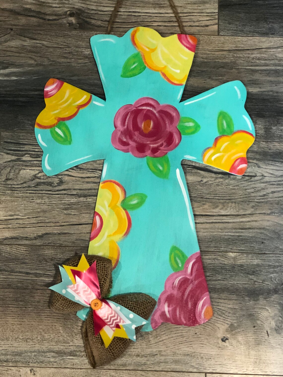 Cross Door Hanger Patterned Cross spring Door hanger | Etsy