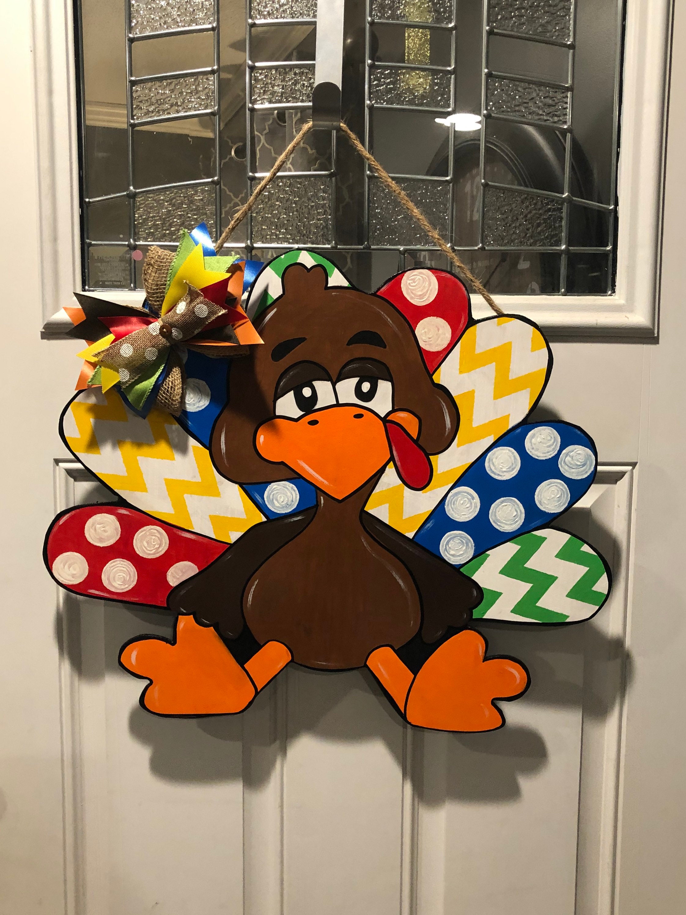 Turkey Door Hanger Thanksgiving Decor Fall Decor Fall Door - Etsy