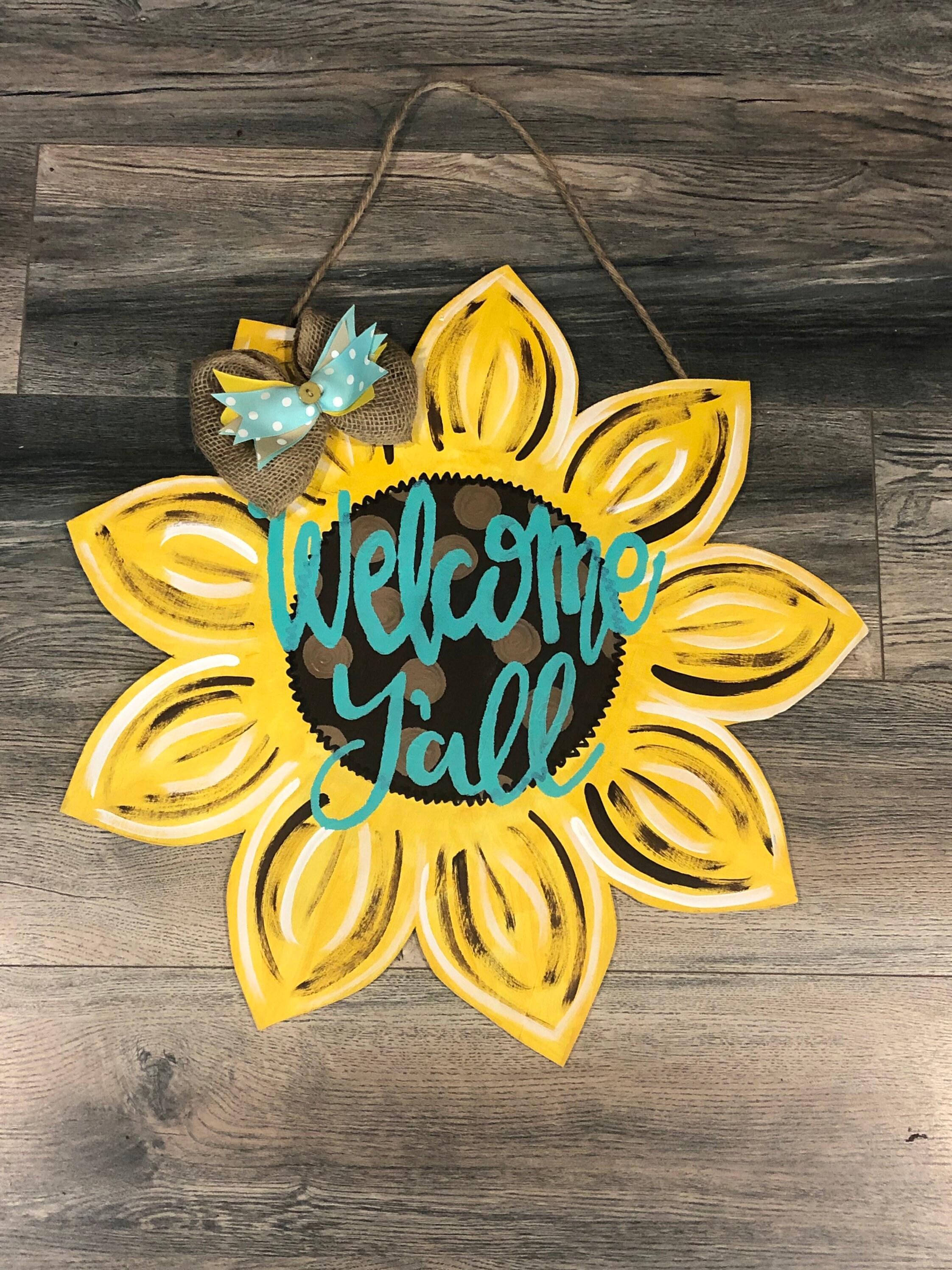 Sunflower Door Hanger Sunflower Welcome Sign Door Decor - Etsy