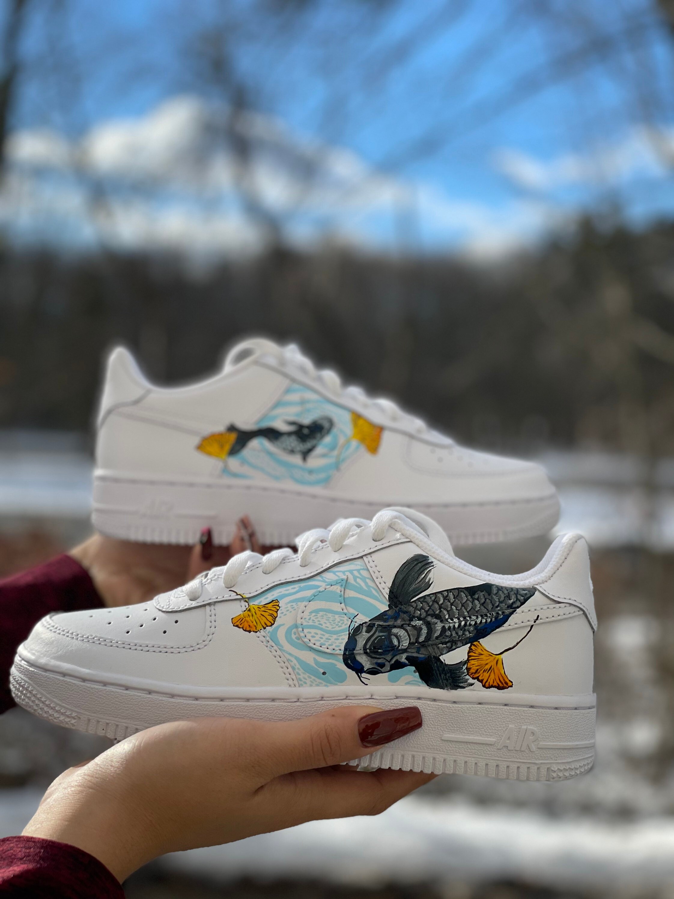 KOI Fish on Nike Air Force 1 - Etsy