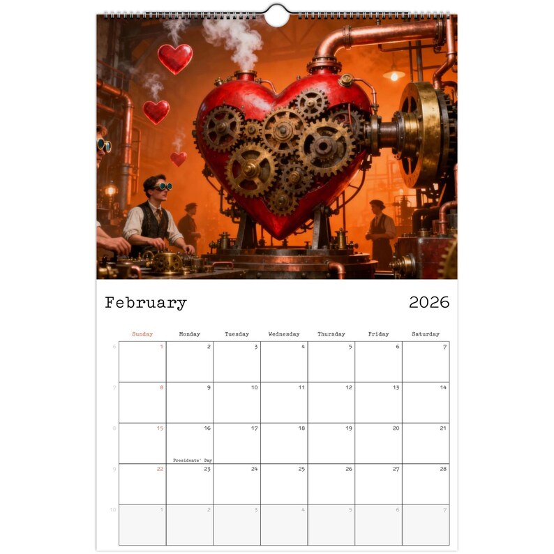 2026 Steampunk Wall Calendar - Etsy