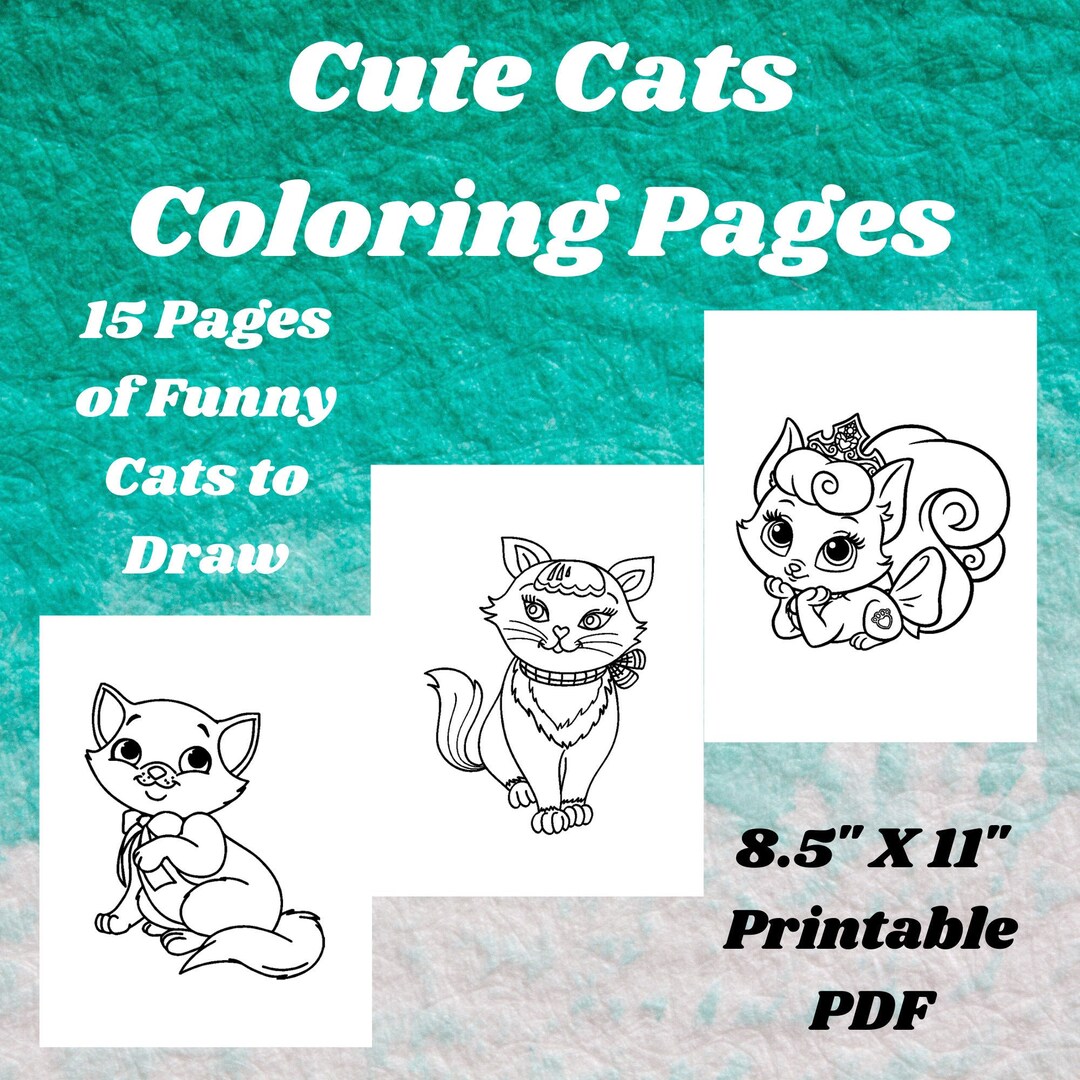 15 Cute Funny Cats Coloring Sheets - 8.5" X 11" Printable PDF - Etsy Canada