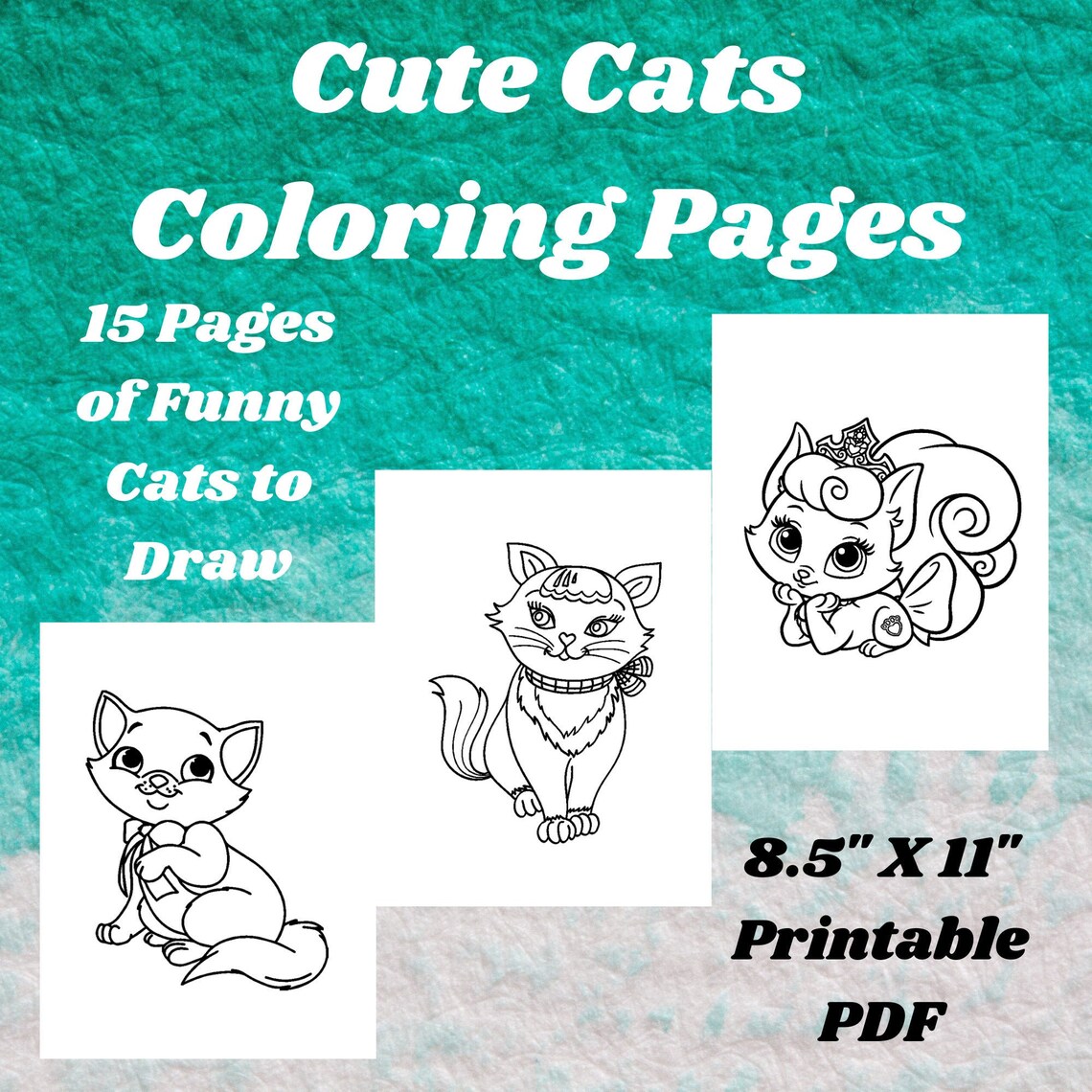 15 Cute Funny Cats Coloring Sheets 8.5 X 11 Printable PDF - Etsy Canada