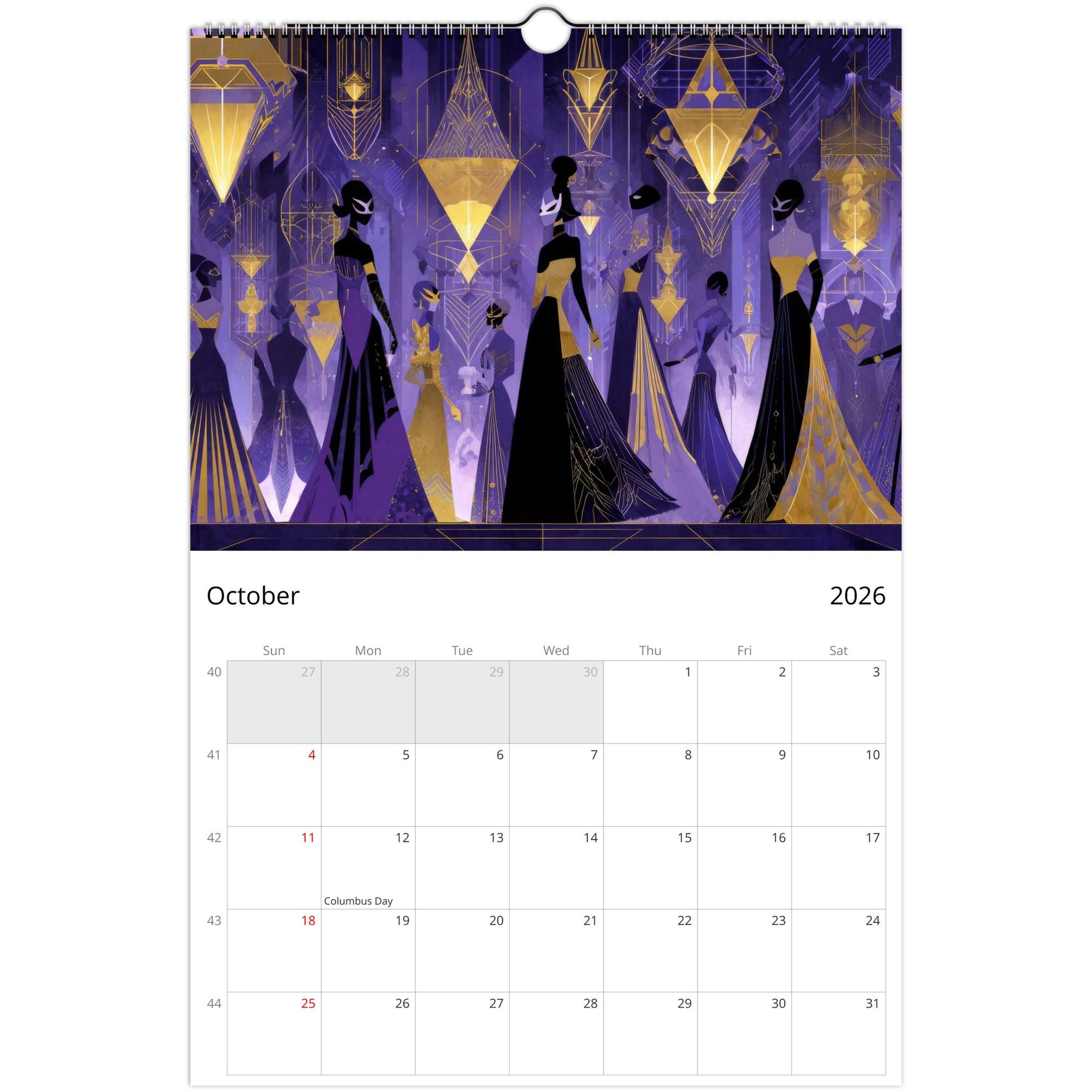 2026 Art Deco Wall Calendar - Etsy
