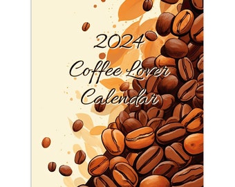 Coffee Lover's Cartoon Calendar 2024 Printable Calendar for Coffee ...