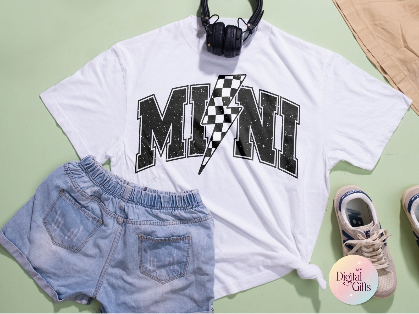 Mini Lightning Bolt PNG, Varsity Mini Png, Trendy Mini Png, Grunge ...