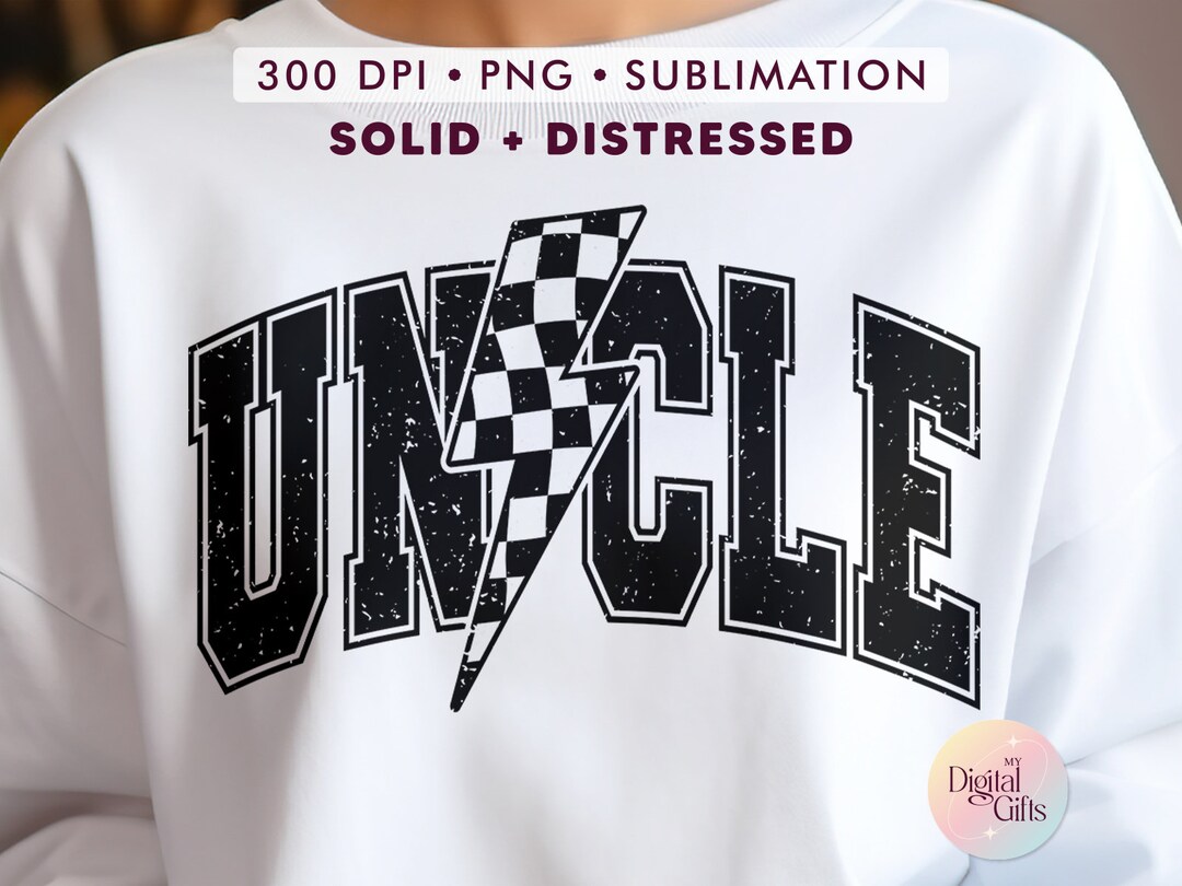 Uncle Lightning Bolt PNG, Varsity Uncle Life Png, Cool Uncle Png, Retro ...