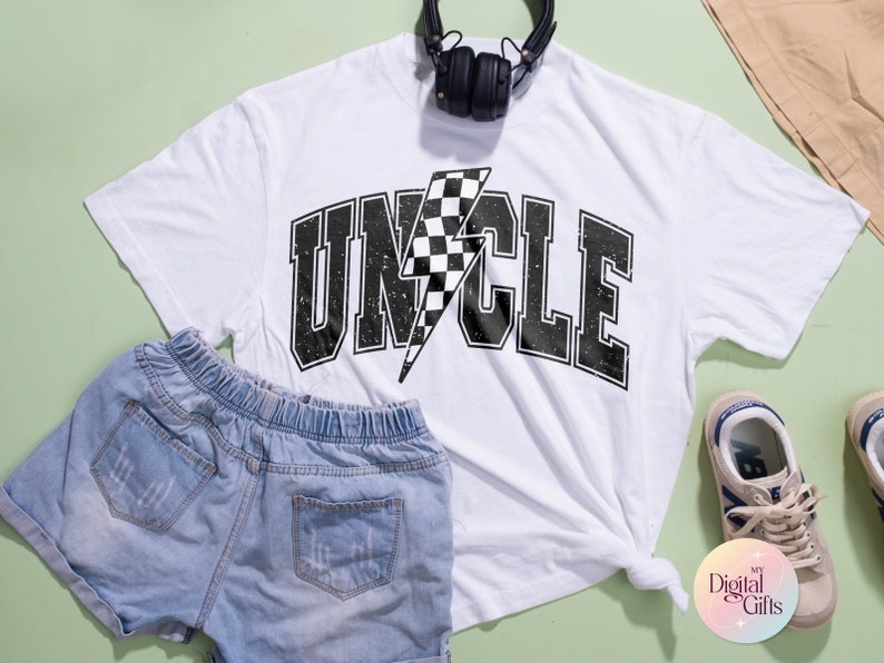 Uncle Lightning Bolt PNG, Varsity Uncle Life Png, Cool Uncle Png, Retro ...