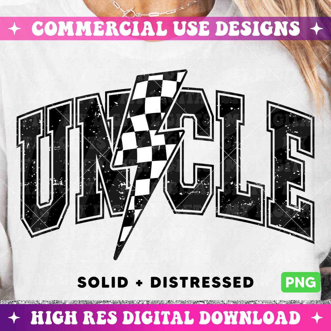 Uncle Lightning Bolt PNG, Varsity Uncle Life Png, Cool Uncle Png, Retro ...