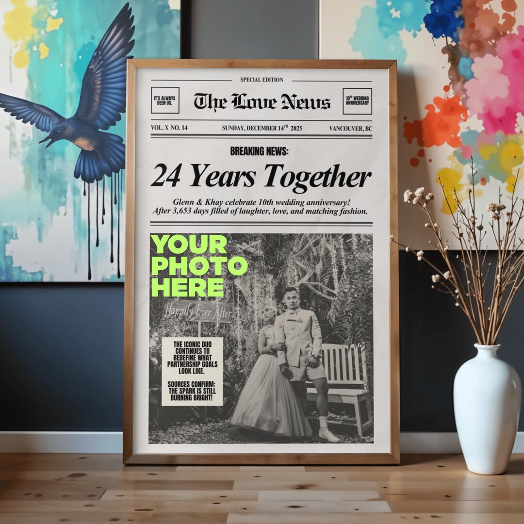 Editable Couple Newspaper Template | Custom Newspaper for Couples ...