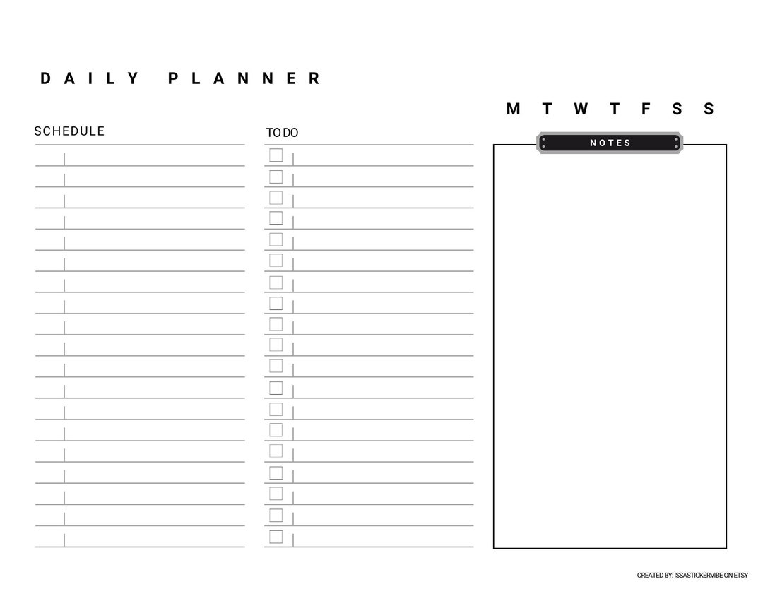 Minimalist Daily Planner Printable Daily to Do List for - Etsy