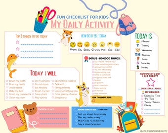 Kids Daily Planner Simple Planner Printable Planner to Do List Daily ...