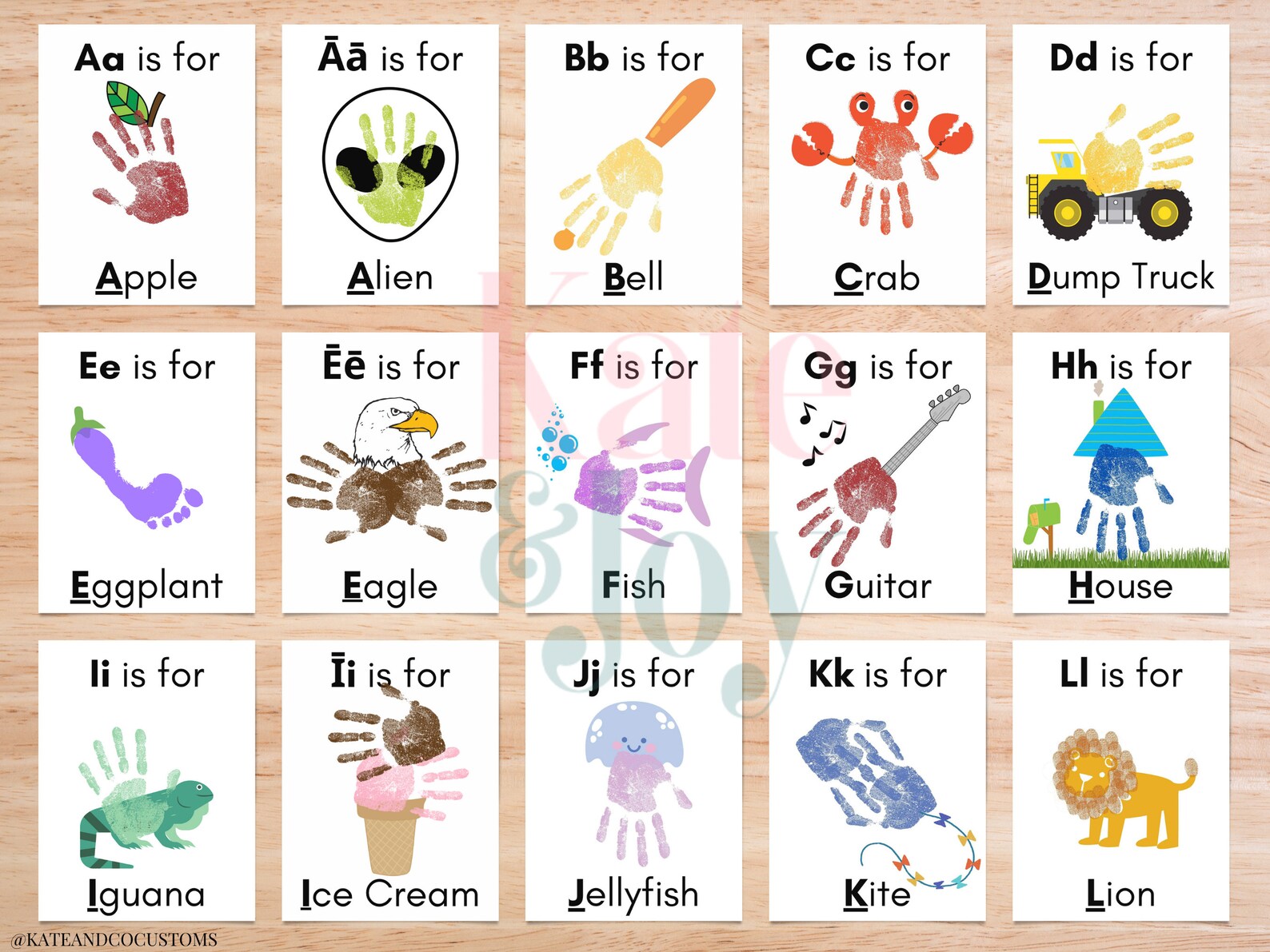 Alphabet Handprint Art | Printable ABC Hand Print Book | Preschool ...