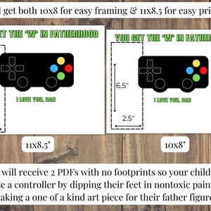 Gamer Dad Fathers Day Gift Footprint Card Craft Idea, Video Gaming ...