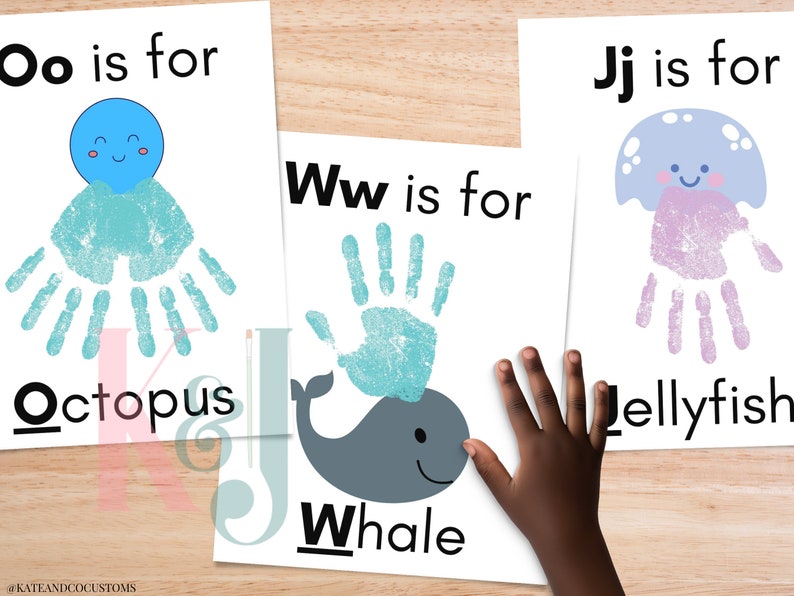 Alphabet Handprint Art | Printable ABC Hand Print Book | Preschool ...