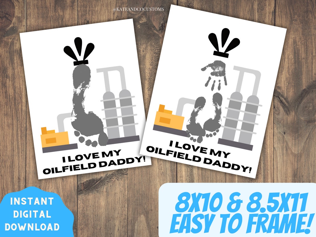 Oilfield Dad Fathers Day Gift Footprint Oil Rig Card Craft Idea ...
